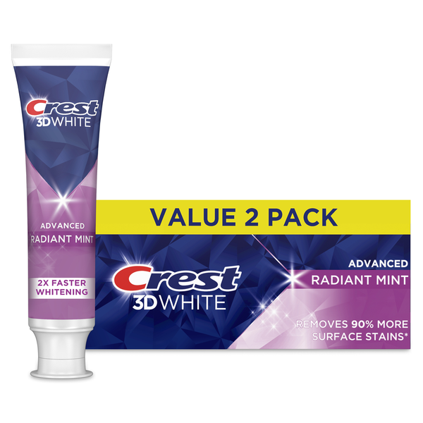 ShopRite Crest 3D White Advanced Toothpaste, Radiant Mint, 3.3 oz, Pack ...