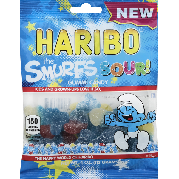 HARIBO Gummi Candy, The Smurfs Sour! Same-Day Delivery | Food Bazaar