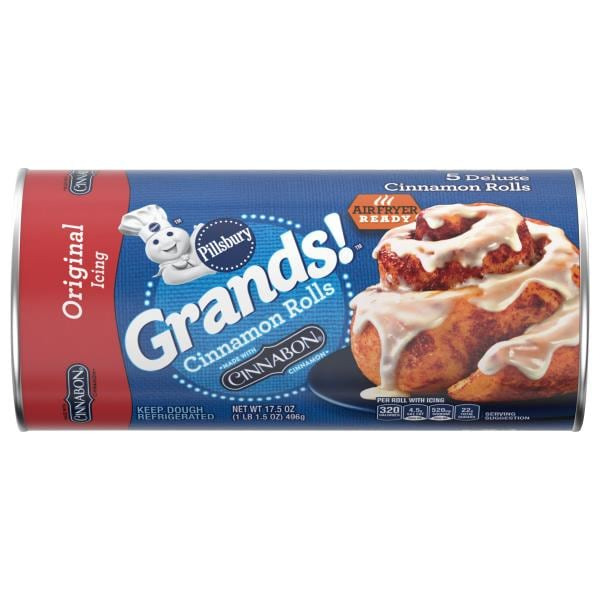 Pillsbury Grands! Cinnabon Cinnamon and Original Icing Cinnamon Rolls ...
