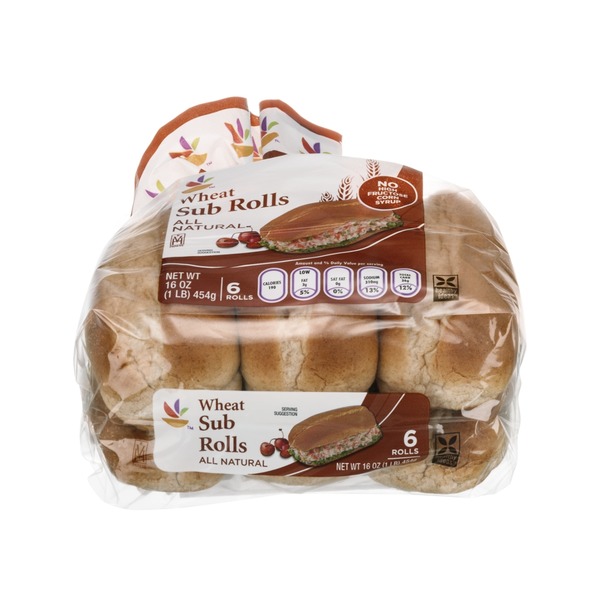 Ahold Wheat Sub Rolls All Natural - 6 CT (16 oz) - Instacart