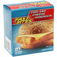 Fast Bites Fish and Cheese Sandwich, Breaded Fish Patty & Cheese ...